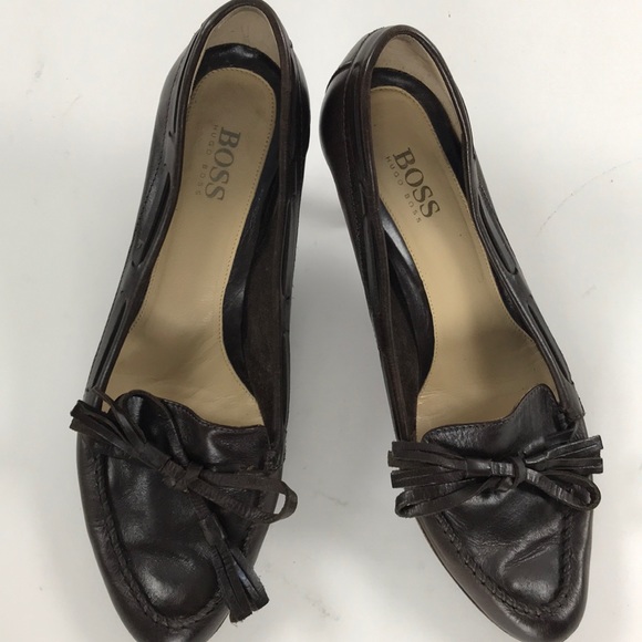 Hugo Boss | Shoes | Hugo Boss Chocolate Brown Heels 385 | Poshmark